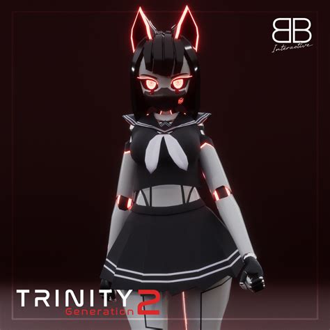 Original 3d Model Trinity Tr 28 Dark Sailor Robot Girl Vrchat Avatar