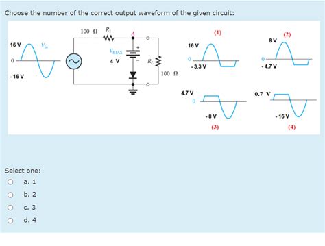 Solved Choose The Number Of The Correct Output Waveform Of Chegg