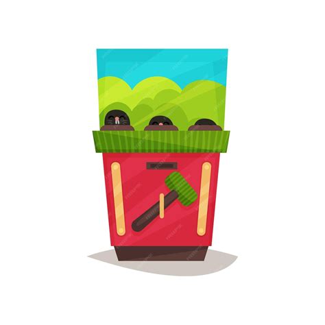 Premium Vector Arcade Game Machine With Hammer Vector Illustration On A White Background