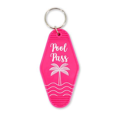Vintage Keyring Pool Pass Pink