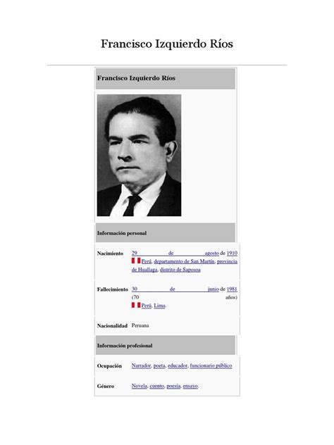 Francisco Izquierdo Ríos Pdf Perú Cuentos
