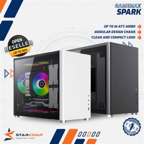 Promo Gamemax Spark M Atx Casing Pc Gaming Computer Case Black Grey Cicil X Kab Sleman
