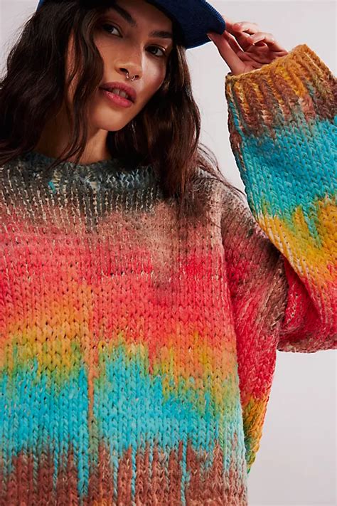 The Farra Tie And Dye Sweater Free People