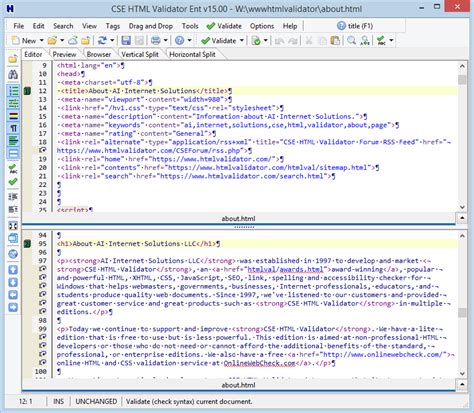 cse html validator pro screen shots