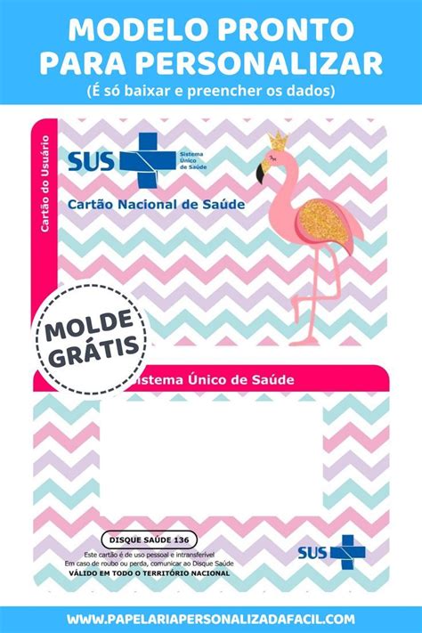 65 modelos grátis de cartão do sus personalizado para editar e