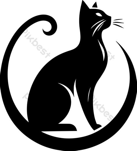 A Black Blissful Cat Logo Png Images Eps Free Download Pikbest