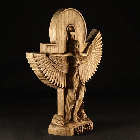 Nephthys Egyptian Goddess Wooden Statue Art Carving Shop