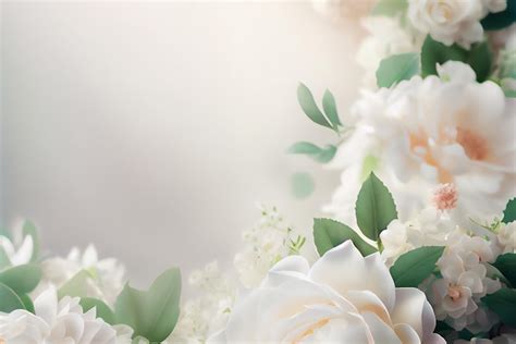 Borde floral de boda realista ilustración de desenfoque ia generativa Foto Premium