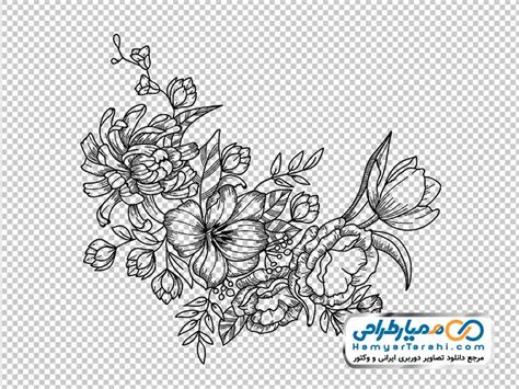 فایل Png عکس وکتوری گل های سیاه و سفید 11195014