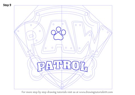 How To Draw Paw Patrol Badge Paw Patrol Step By Step