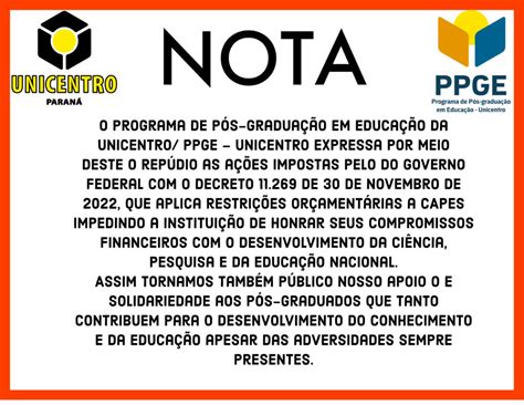 Programa De Pós Graduação Em Educação
