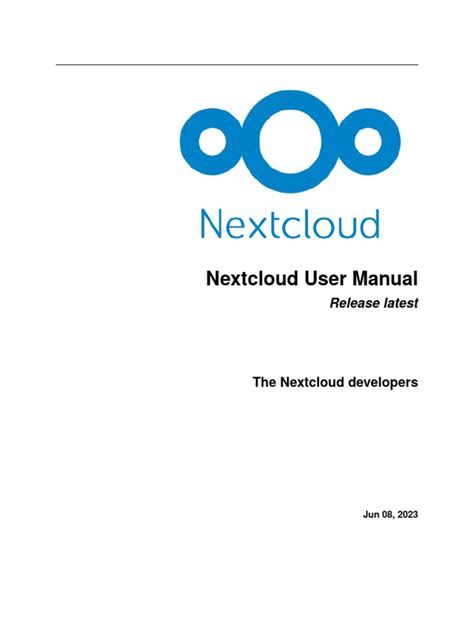 Nextcloud User Manual Pdf Computer File World Wide Web