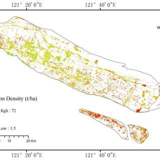 Spatial Distribution Of The Forest Carbon Density At The All Forest