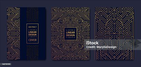 벡터 아트 데코 개츠비 골든 커버 세트 창의적인 디자인 템플릿 트렌디 그래픽 포스터 브로셔 디자인 포장 및 브랜딩 기하학적 모양