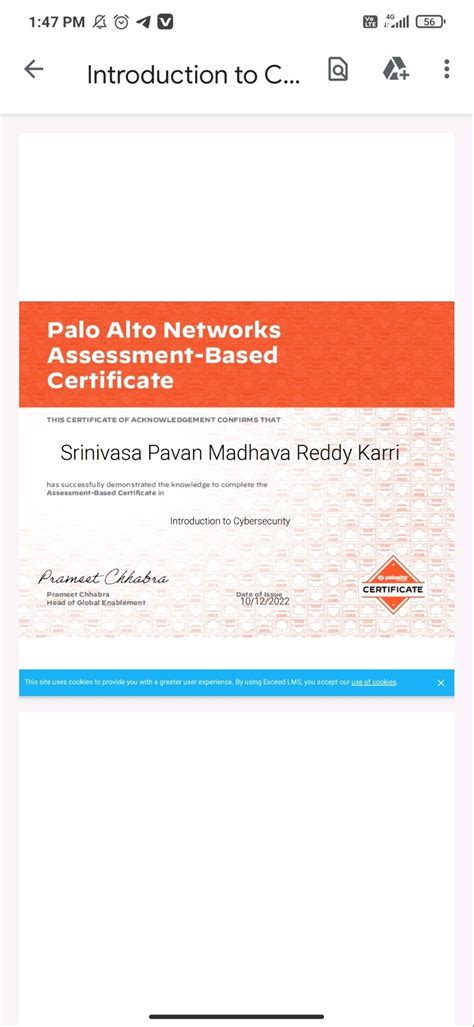 Eduskillsfoundation Internship Cybersecurity Srinivasa Pavan Madhava Reddy Karri