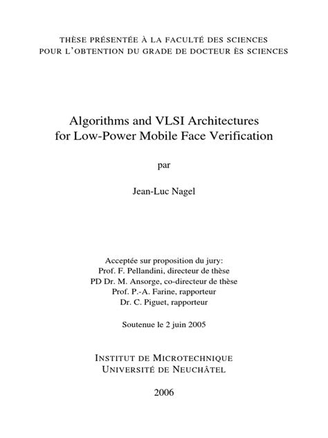 Algorithms And Vlsi Architectures For Low Power Mobile Face Verification Pdf Biometrics