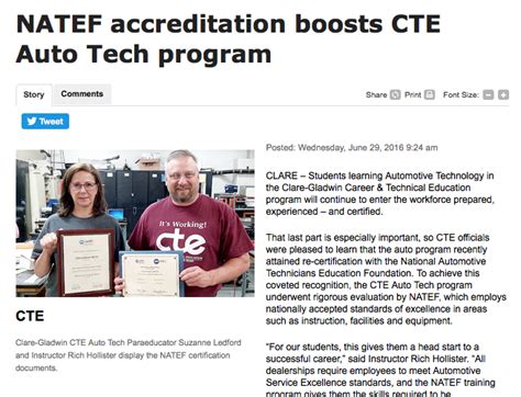 NATEF Accreditation Boosts CTE Auto Tech Program