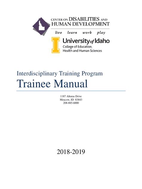 Fillable Online Interdisciplinary Training Program Trainee Manual Fax