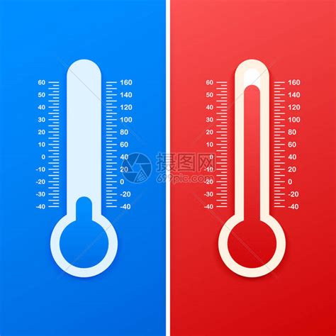 天气温度计温暖和寒冷的温度矢插画图片下载 正版图片402370673 摄图网