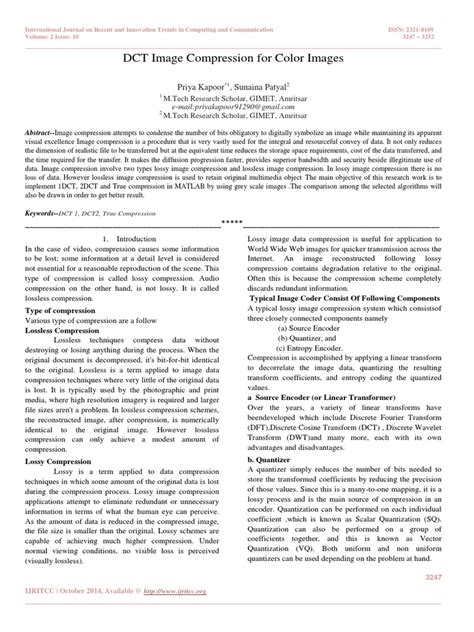 dct image compression for color images pdf data compression