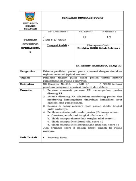 Spo Pab 6 1penilaian Bromage Score Pdf