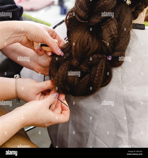 Hairstyle in Hair training center for hairdresser stylist. Hairdresser ...