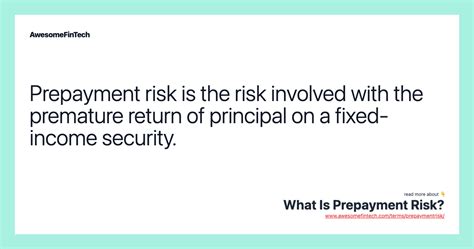 What Is Prepayment Risk Awesomefintech Blog