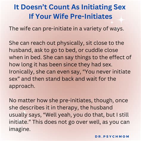 It Doesnt Count As Initiating Sex If Your Wife Pre Initiates By Dr