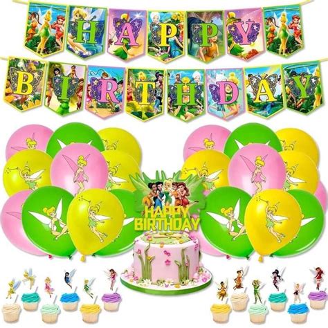Magbenta Rin Ang Cmumtz Tinkerbell Birthday Party Decorations Tinker Bell Happy Banner Cake