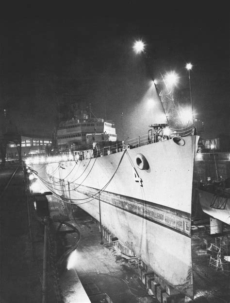 Guided Missile Cruiser Uss Little Rock Clg 4 In Dock At The Norfolk