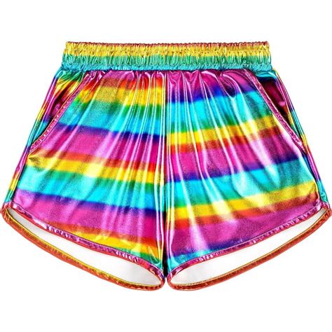 Kereda Girls Metallic Shorts Sparkly Dance Outfits Shiny Costume For