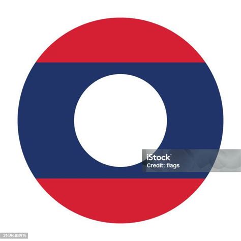 라오스 국기입니다 라오스 국기입니다 라오스 서클 플래그입니다 플래그 아이콘입니다 표준 색상 원 아이콘 플래그입니다 3d