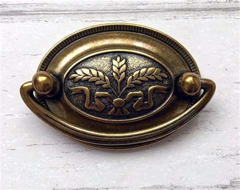2 5 Vintage Style Drop Bail Drawer Pull Dresser Pulls Handles Oval Antique Brass Cabinet Door