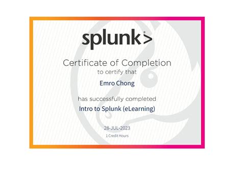 Emro Chong On Linkedin Happy To Announce My First Splunk Certificate