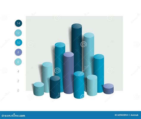 3d Column Chart Graph Simply Blue Color Editable Stock Vector Illustration Of Infographics