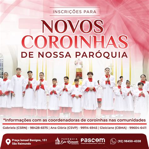 InscriÇÃo Para Coroinhas Paróquia São Raimundo Nonato