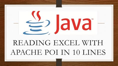 Reading Excel Using Apache Poi In Java Just 10 Lines Youtube