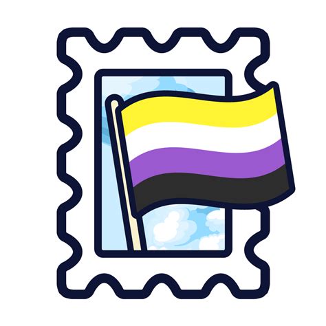 non binary pride flag slowly stamps