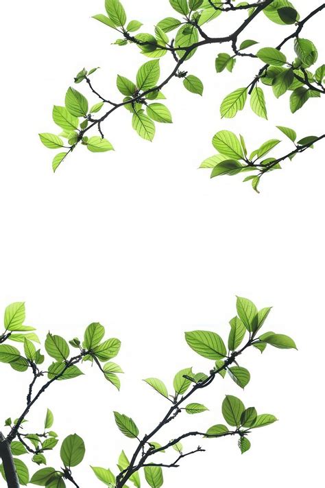 Tree Branch Green Leaf Border Premium Photo Rawpixel