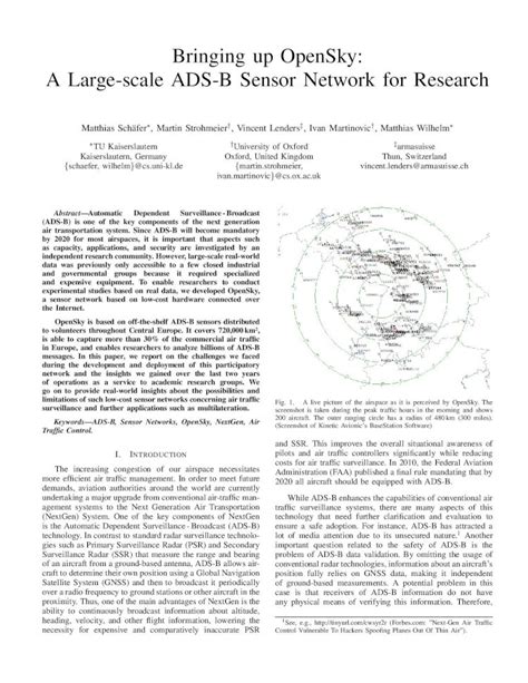 Pdf Bringing Up Opensky A Large Scale Ads B Sensor · A Large Scale Ads B Sensor Network For