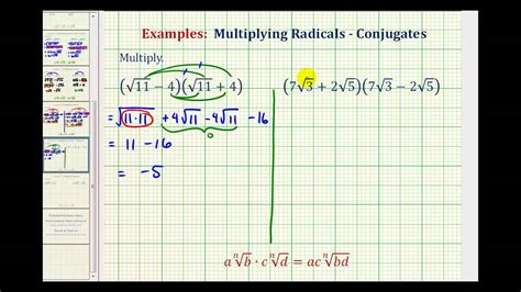 Ex Multiply Radical Conjugates Square Roots YouTube
