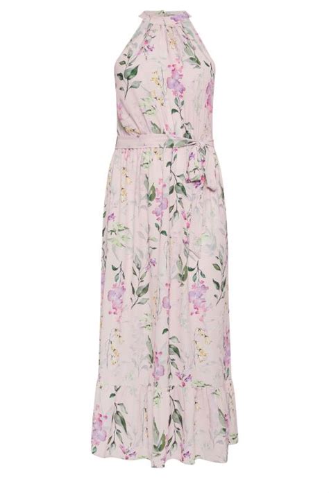 YOURS LONDON Plus Size Pink Floral Print Maxi Dress Yours Clothing