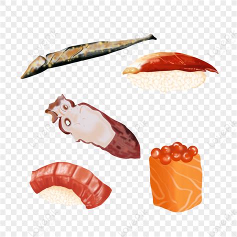 일본 일러스트 음식 전통 맛있는오징어해산물고기고기 Png 일러스트 무료 다운로드 Lovepik