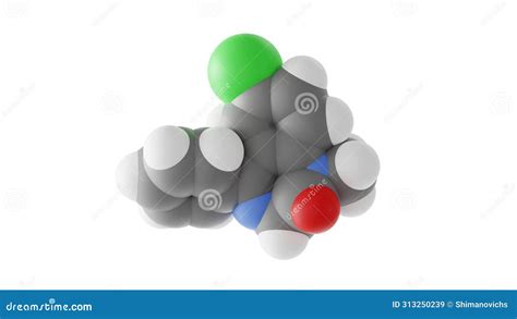 Diazepam Molecule Valium Molecular Structure Isolated 3d Model Van Der Waals Stock