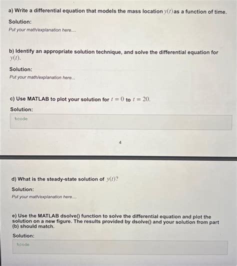Solved Problem 3 Consider The Spring Mass System Shown