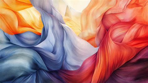 Abstract Shapes Waves And Ripples In Cool And Warm Tones Movement