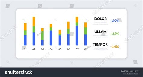 dashboard ui infographic web presentation screen stock vector royalty