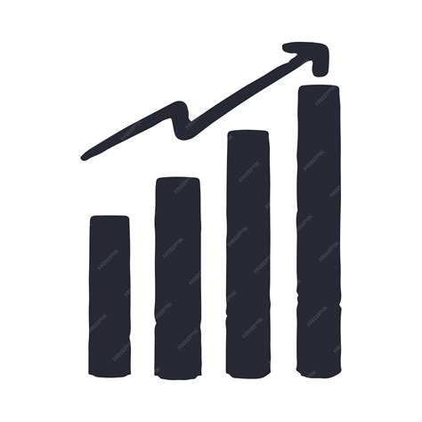 Premium Vector Handdrawn Increasing Bar Graph With Trend Line