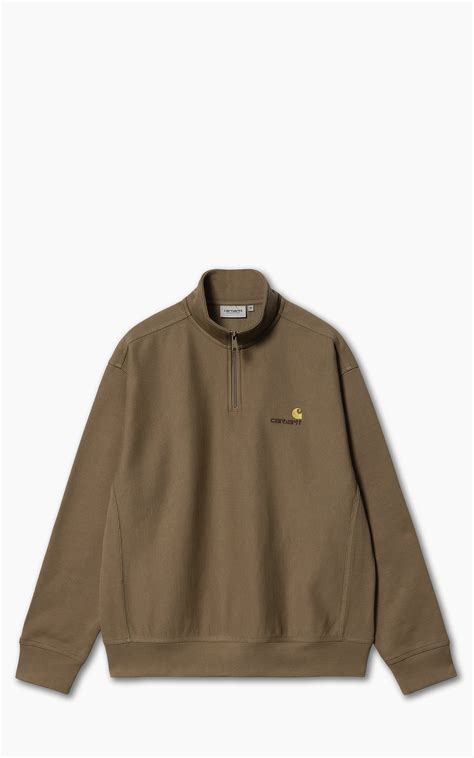 Carhartt Wip Half Zip American Script Sweatshirt Buffalo Cultizm