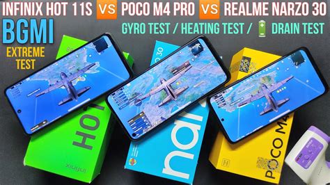 Infinix Hot 11s 🆚 Poco M4 Pro 🆚 Realme Narzo 30 Extremely Bgmi Test